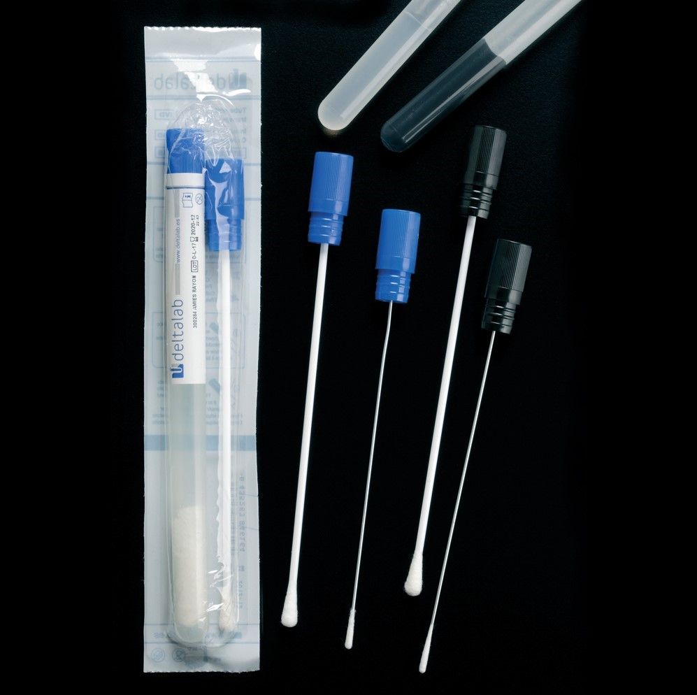 Transport media, sterile, labeled, with sampling swab, also for Covid ...
